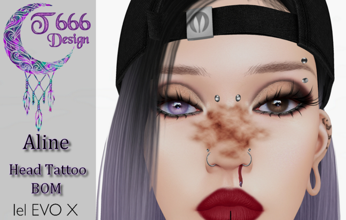 Second Life Marketplace - - Aline Head Tattoo - DEMO