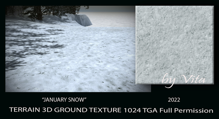 Second Life Marketplace - Vita's 3D Ground Texture - JANUARY SNOW 2022 2