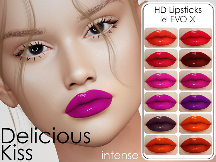 Second Life Marketplace - .:: Comet ::. - Delicious Kiss HD Lipsticks ...