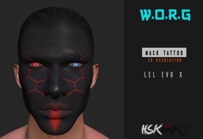 Second Life Marketplace - [ HsK Ink ] W.O.R.G mask.- EvoX | Unisex
