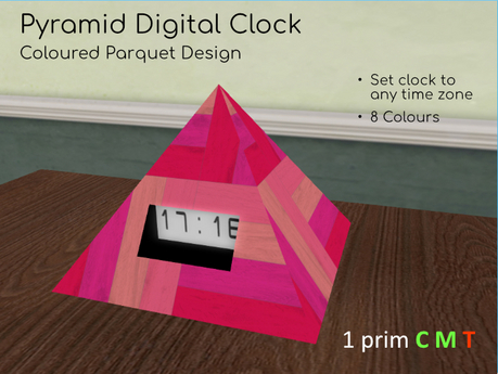 Second Life Marketplace - Pyramid Clock Coloured Parquet