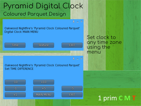 Second Life Marketplace - Pyramid Clock Coloured Parquet