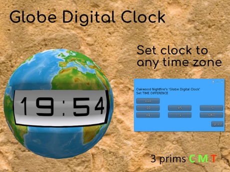 Second Life Marketplace - Globe Digital Clock
