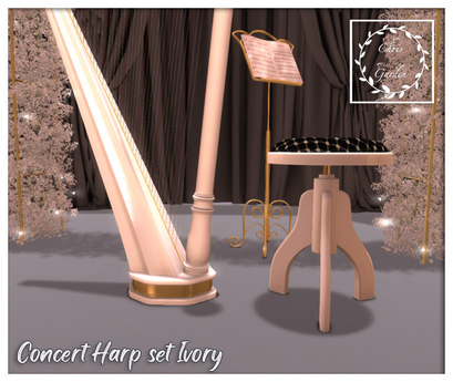 Second Life Marketplace - C*Concert Harp set Ivory