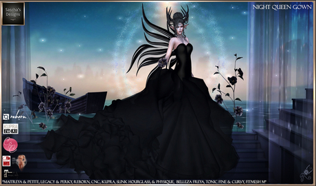 Second Life Marketplace - SAS - Night Queen Gown (MB & FM) UPDATED