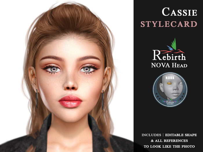 Second Life Marketplace - Cassie Shape + Style card - REBIRTH Nova head