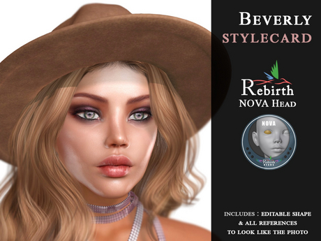 Second Life Marketplace - Beverly Shape + Style card - REBIRTH Nova head