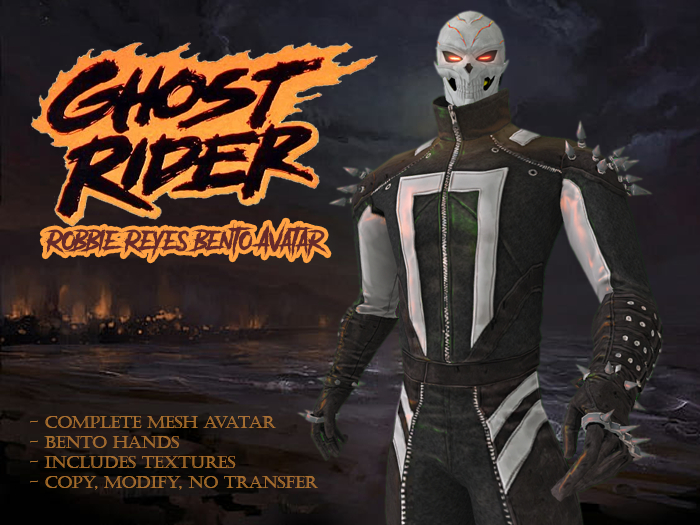 Second Life Marketplace - .:CQ:. Phantom Ghost Rider (Reyes) - Bento Avatar