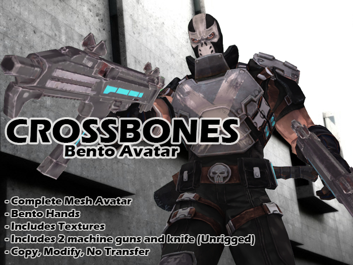 Second Life Marketplace - .:CQ:. CrossBones Skeleton - Bento Avatar
