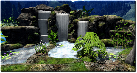 Second Life Marketplace - Tropic Waterfall Pond Scene by Felix 72 Li ...