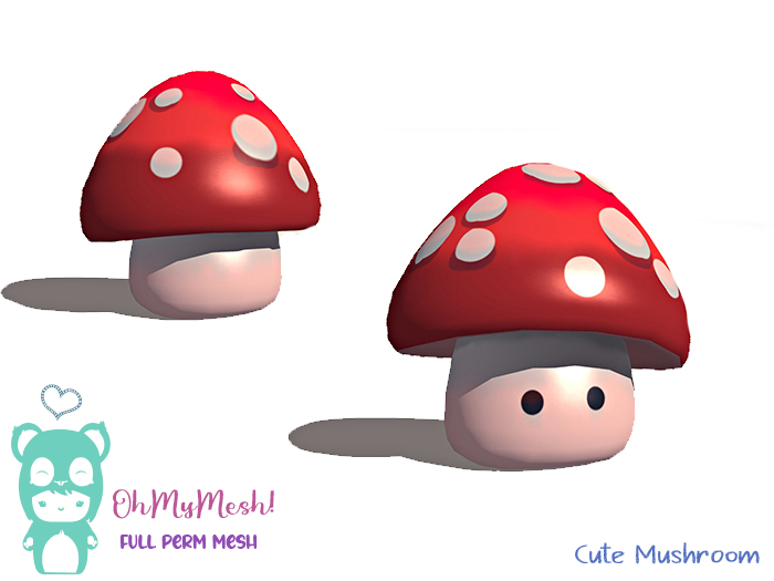 Second Life Marketplace - OhMyMesh! Cute Mushroom - Full Perm Mesh