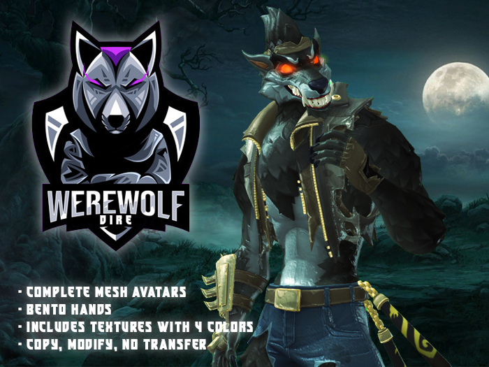Second Life Marketplace - .:CQ:. Dire Wolf - Bento Avatar
