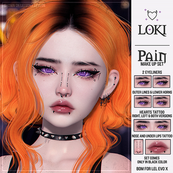 Second Life Marketplace - Loki - Pain Make Up Set - BoM [Lel Evo X]