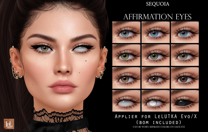 Second Life Marketplace - ::Sequoia:: Affirmation eye set for LeLutka ...
