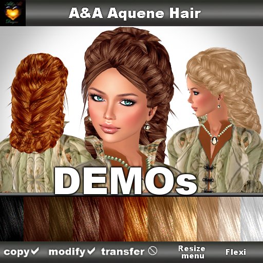 Second Life Marketplace - A&A Aquene Hair DEMOs (braided updo hairstyle)
