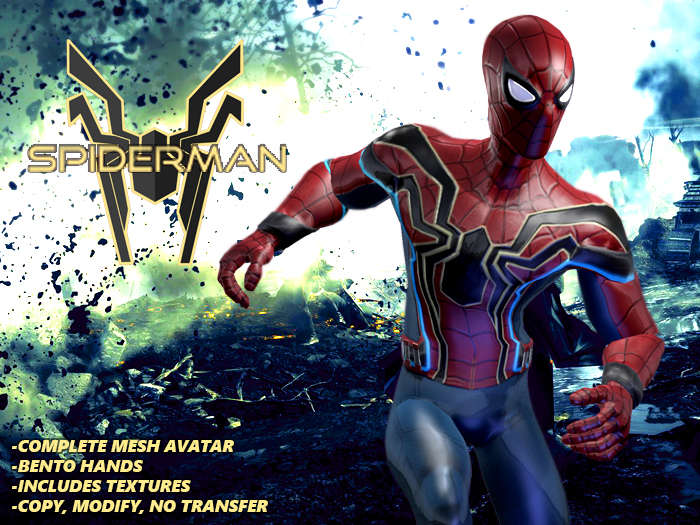Second Life Marketplace - .:CQ:. Iron Spiderman - Bento Avatar