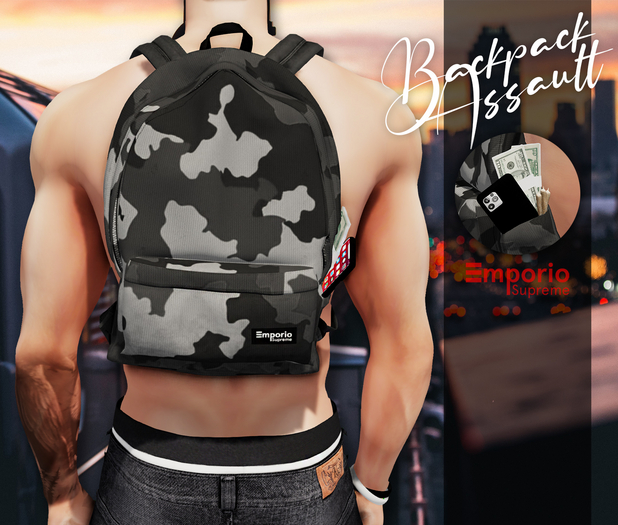 Second Life Marketplace - [ES] Backpack Assalt ! [ GRAY ]