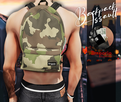 Second Life Marketplace - [ES] Backpack Assalt ! [ CAMOU GREEN ]