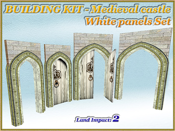 Second Life Marketplace - BUILDING KIT - Medieval castle - White panels ...