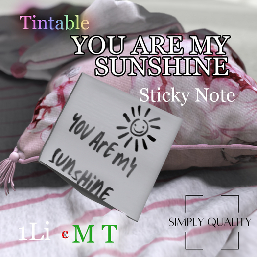 Second Life Marketplace - -SQ- TINTABLE *you are my sunshine* Sticky ...