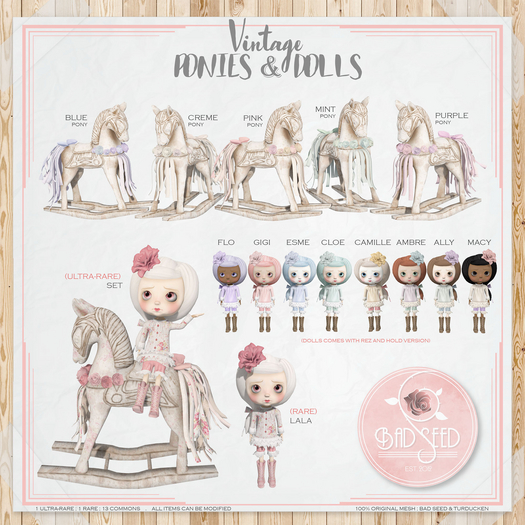 Second Life Marketplace - Vintage Ponies & Dolls - Full Set