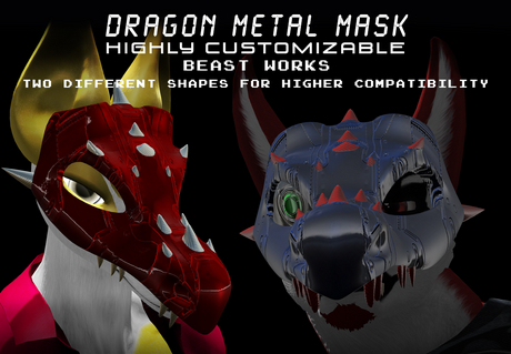 Second Life Marketplace - [Beast Works] Dragon Metal Mask