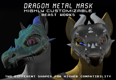 Second Life Marketplace - [Beast Works] Dragon Metal Mask