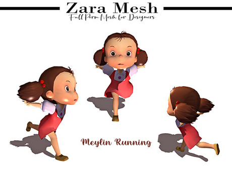 Second Life Marketplace - ZM - Cartoon - Meilyn Running - FULL PERM MESH