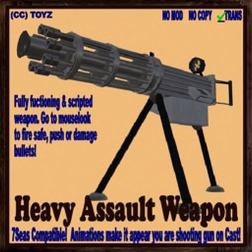 Second Life Marketplace - (CC) Heavy Auto Assault Weapon (7Seas Fishing ...