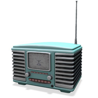Second Life Marketplace - Second Spaces - Live Loud - vintage radio blue