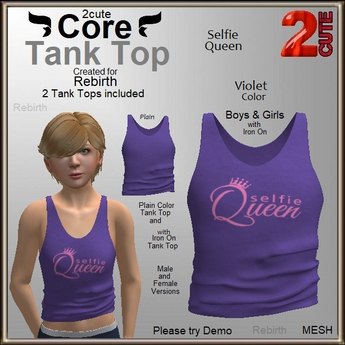 Second Life Marketplace - Core Tank Top {REBIRTH} Violet - Selfie Queen