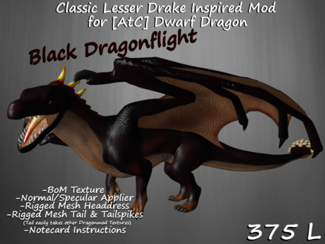 Second Life Marketplace - Classic Lesser BLACK Drake Inspired Mod for ...