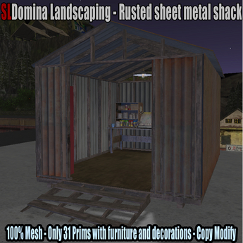 Second Life Marketplace - SLDomina Urban Rusted Sheet Metal Shack ...