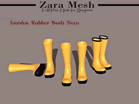 Second Life Marketplace - ZM - Fashion - Garden Rubber Boots Deco ...