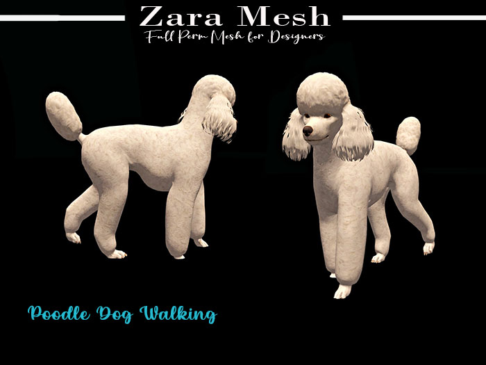 Second Life Marketplace - ZM - Animals - Poodle Dog Walking Pose - FULL ...