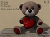 Second Life Marketplace - Valentines poem Brown Heart Bear By Snuggles