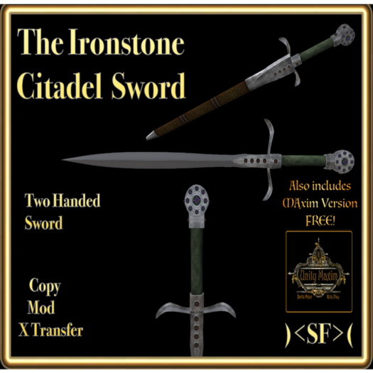 Second Life Marketplace - The Ironstone Citadel Sword (MAXIM)
