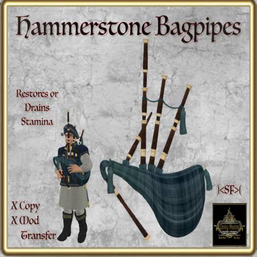 Second Life Marketplace - Hammerstone Bagpipes (Blue)