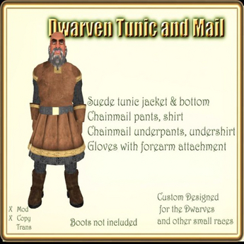 Second Life Marketplace - Dwarven Tunic and Mail (brown)