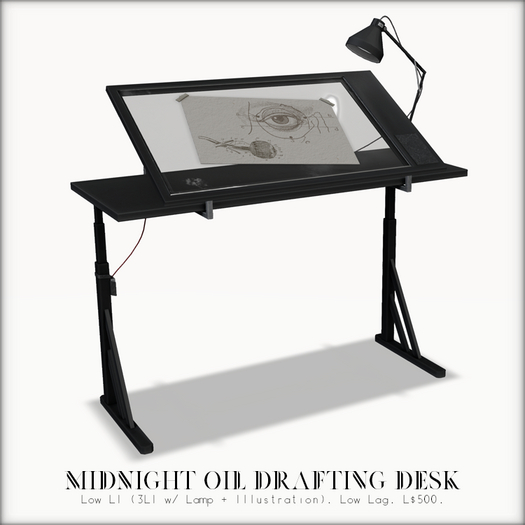 Second Life Marketplace - -Jane&Finch- Midnight Oil Drafting Desk