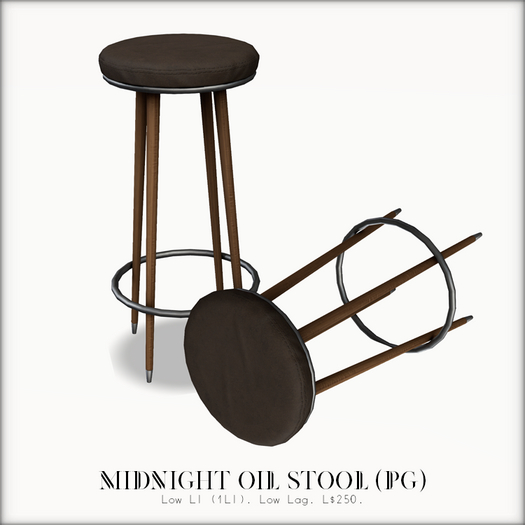 Second Life Marketplace - -Jane&Finch- Midnight Oil Stool [PG]