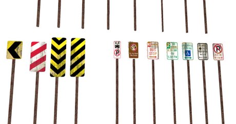 Second Life Marketplace - Old road signs kit v2 Mesh