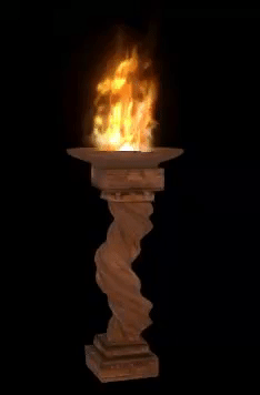 Second Life Marketplace - medieval column Torch fire light