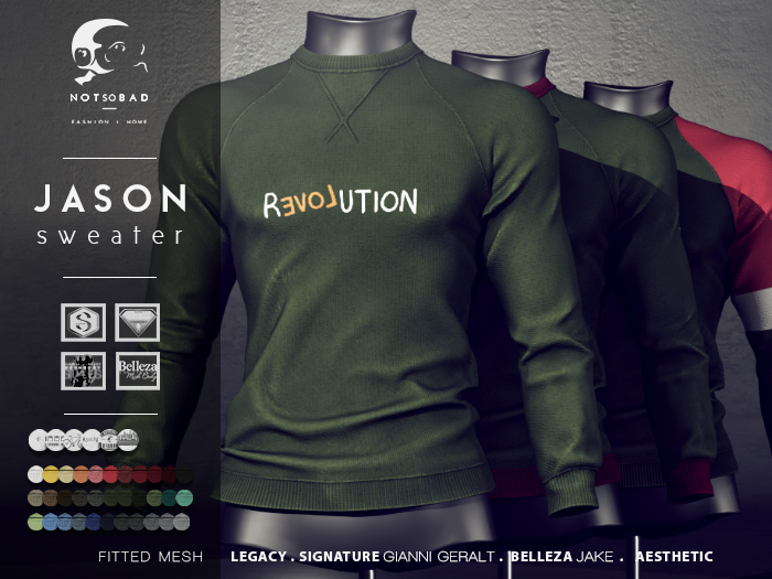 Second Life Marketplace - not so bad . mesh . JASON Sweatshirt . khaki
