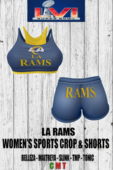 Second Life Marketplace - LA RAMS Women's Sports Crop & Shorts