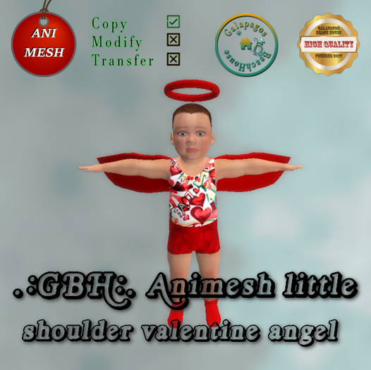 Second Life Marketplace - .:GBH:. Animesh little valentine shoulder angel