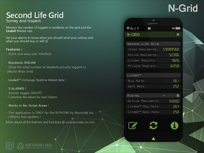 Second Life Marketplace [free] N Grid N Phone App [neurolab Inc ]