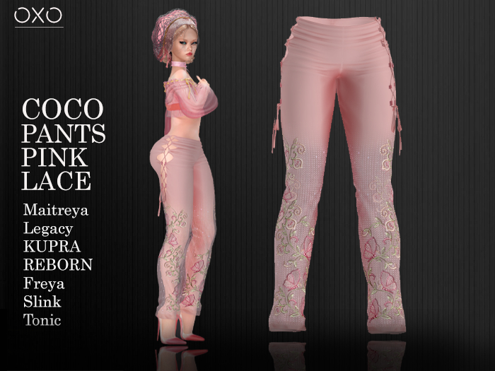 Second Life Marketplace - OXO COCO PANTS PINK LACE
