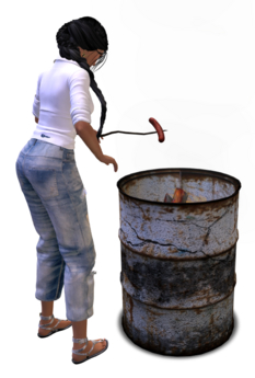 Second Life Marketplace - Burnning Barrel / Bidon & feu ( BOX)
