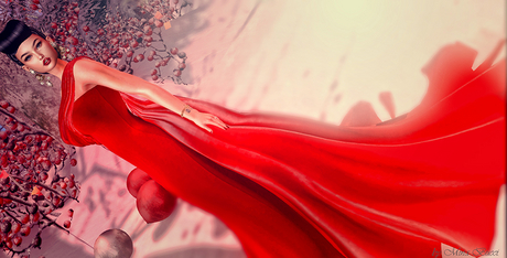 Second Life Marketplace - SAS - Imogen Red & RedWhite Gown (MB)